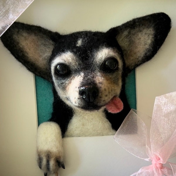 Personalized 3D Dog Portrait, Needlefelted Pet Portrait, Made to Order ...
