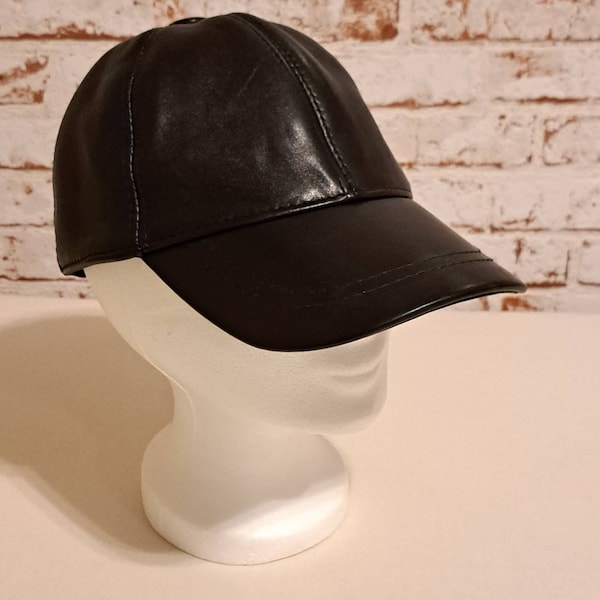Leather Baseball Cap Genuine Leather Cap Sports Dad Cap Women Hat ...