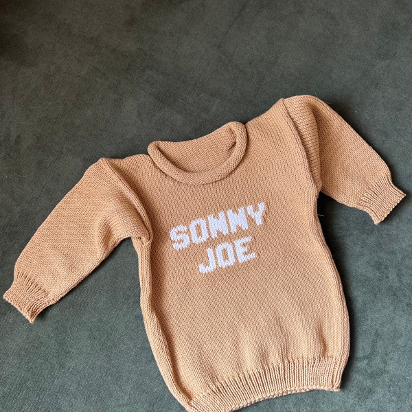 Classic Ribbed Pullover With Name or Monogram Personalized Sweater Baby ...