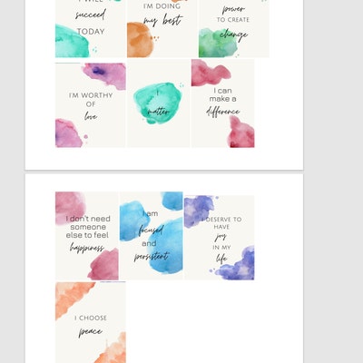 60 Affirmation Cards Digital Download, Mindfulness Affirmations Deck ...