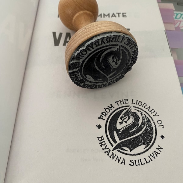 Custom Book Stamp. Self Ink or Wood Handle. Personalized With Your Name ...