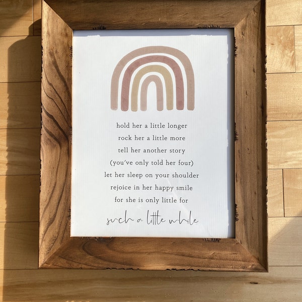 Hold Her a Little Longer Baby Girl Nursery Quote Art, Neutral Boho ...
