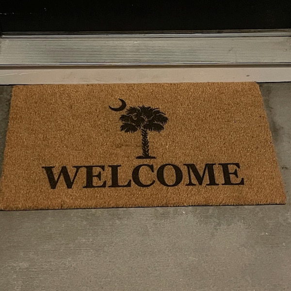 Palmetto Tree South Carolina Palm Moon Coir Doormat Door Mat ...