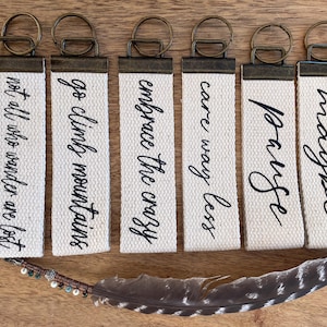 CROSS Keychain, Encouraging Keychain, Canvas Key Wristlet, Key Fob ...