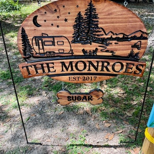 RV Sign, Camper Sign, Engraved Rv Sign, Campsite Flag, RV Flag Hanging ...