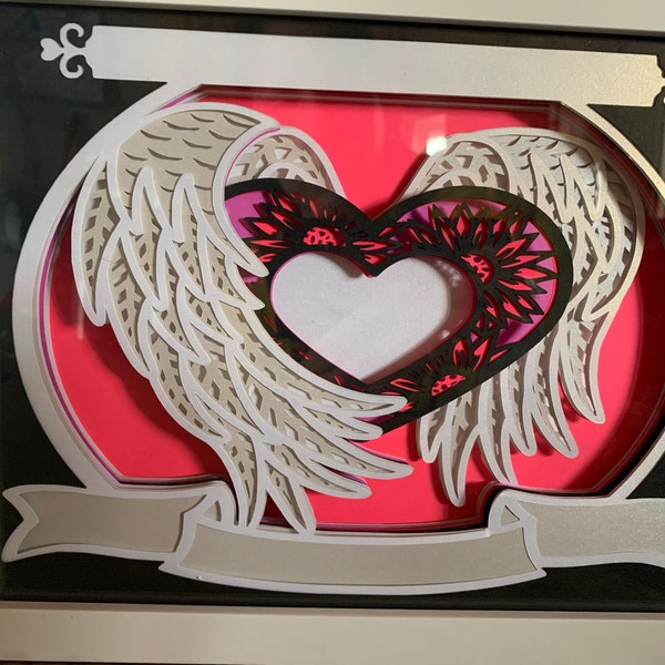3d Angel Wings Memorial Shadow Box Svg Mandala Angel Wings Svg ...