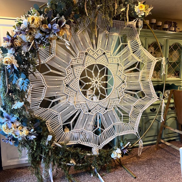 Macrame Wedding Backdrop/ Macrame for Round Arch/ Round Wedding Arch ...