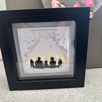 Customizable Family Shadow Box Svg Cricut, 3D Lightbox Svg, Family ...