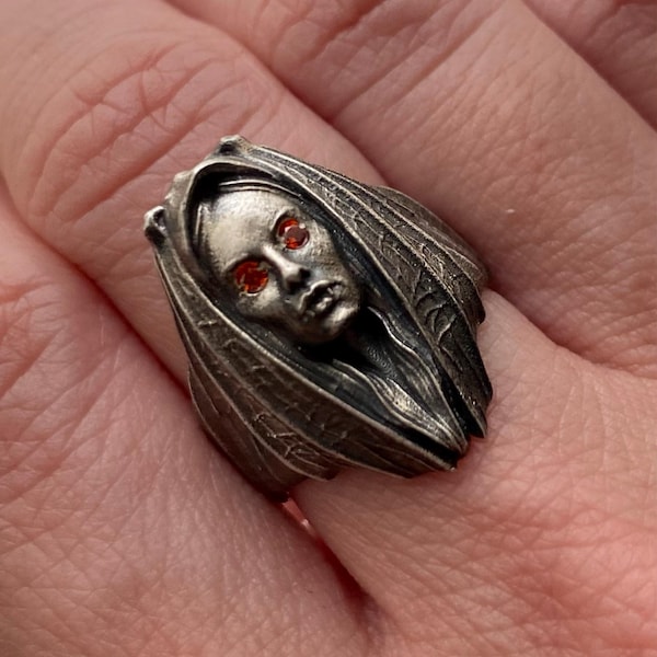 Sterling Silver Gothic Ring, Uniquely Designed Wedding Ring, Cathedral ...