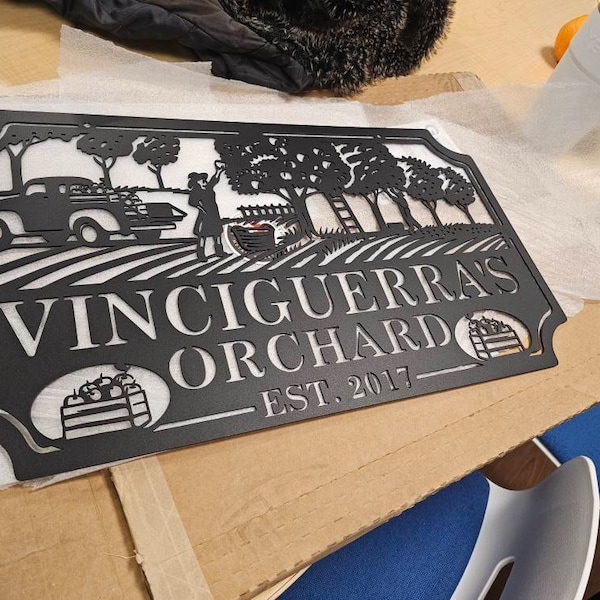 Custom Metal Orchard Sign, Personalized Gifts for Grandparents Garden ...