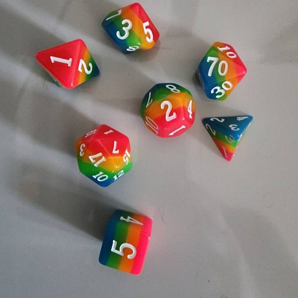 Rainbow Adventurer Rainbow Glowing Dice - Etsy