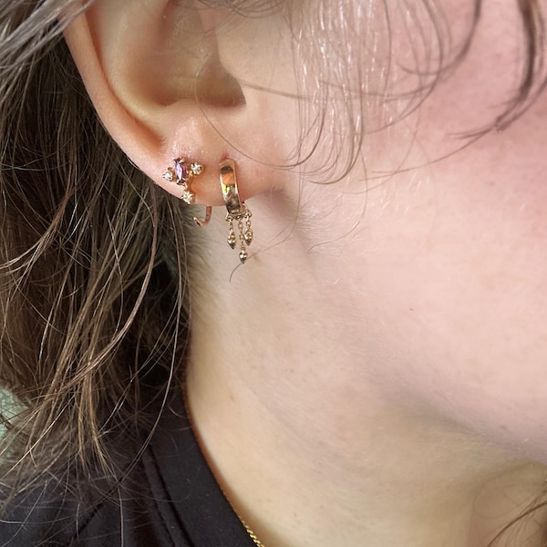 14k Solid Gold Snake Helix Daith Rook Conch Ring Septum Hoop Snake ...