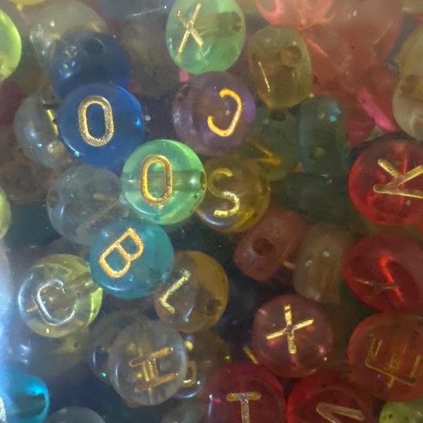 Letter N Alphabet Beads, Rose Gold Letter N Beads, Individual Letter N ...