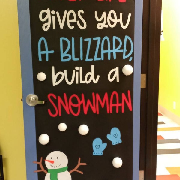 Winter Snowman Classroom Door Decoration Set (digital Download) - Etsy