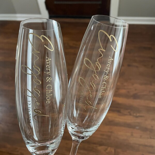 Engaged Lenox Toasting Flutes, Couples Gift, Engagement Gift, Gift for ...