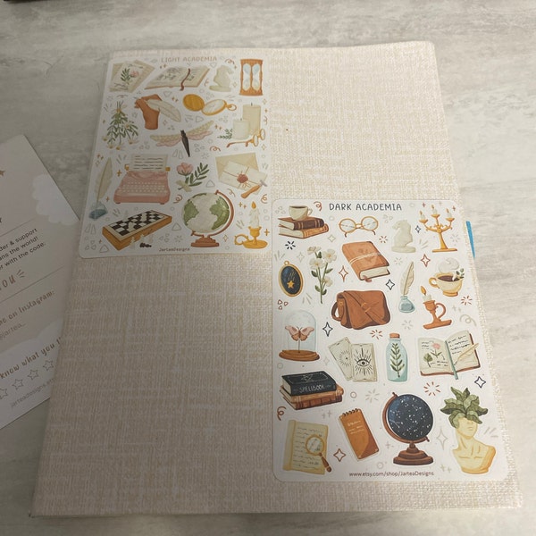 Sticker Sheet Bundle Dark Academia Sticker Pack | Academia Sticker Set ...