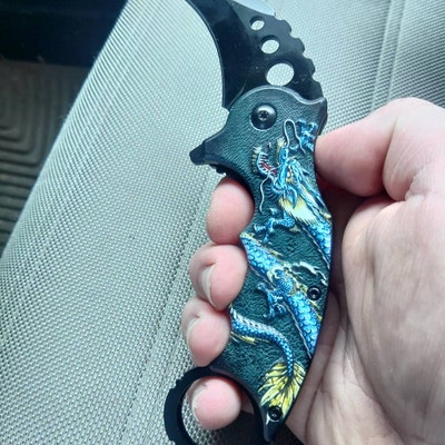 Collectible Rainbow Cross 9 Cool Pocket Knife. Spring Assisted Open ...