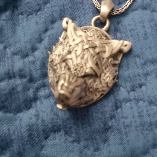 Norse Mythology Fenrir Wolf Handmade Sterling Silver Men Charm Necklace ...