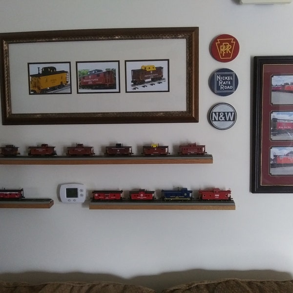 HO Scale Train Display Shelf – Solid Oak Floating Shelf – Choose Any ...