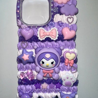 Kawaii Cute Decoden Phone Cases for All Models, Pink and Black Handmade ...