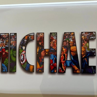 Personalised MARVEL NAME Word Art Custom Print Gift Keepsake Present ...