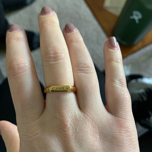 Year Date Number Engraved Ring, Personalized Ring, Initial Ring, Gift ...