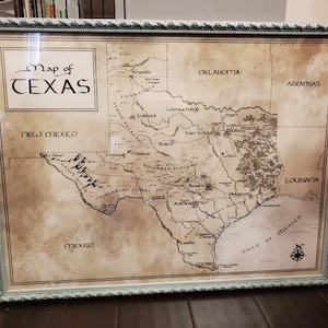 Texas Map / Tolkien Style / Free US Shipping - Etsy