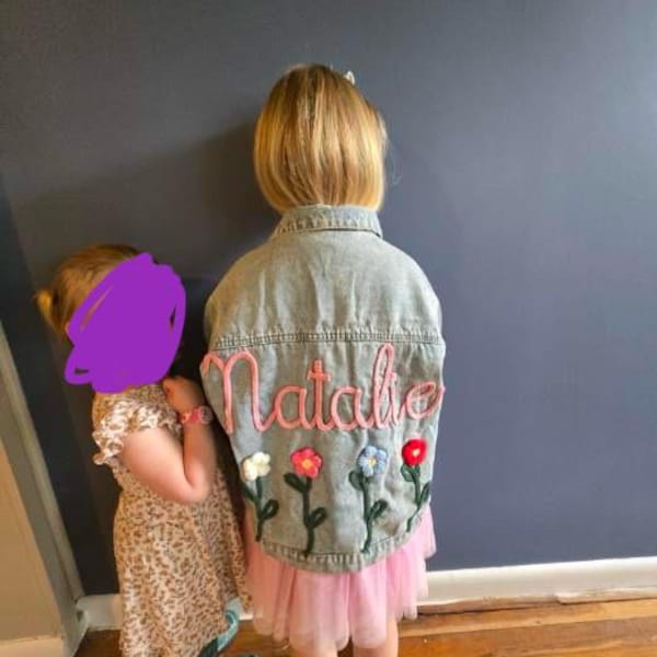 Personalized Kids Name Jean Jacket, Custom Girls Toddler Name Letter ...