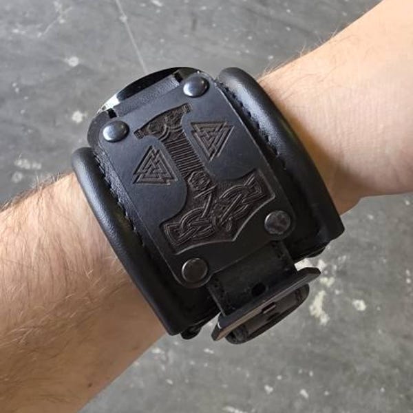 Wood and Leather Smartwatch Band | Custom Apple Samsung Watch Strap ...