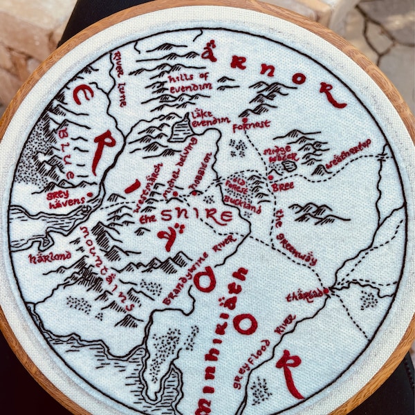 Shire Map Embroidery Pattern PDF, Lord of the Rings Map Section - Etsy