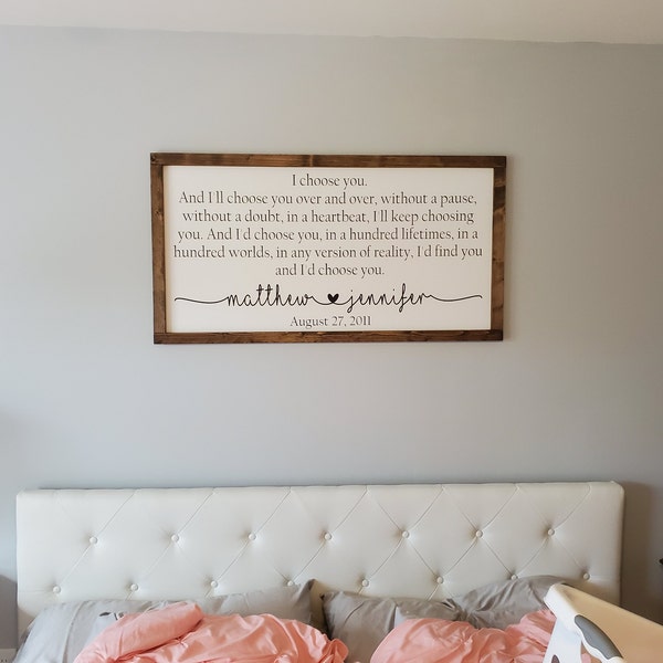 I Choose You Sign I'll Keep Choosing You Personalized Name Date Sign ...