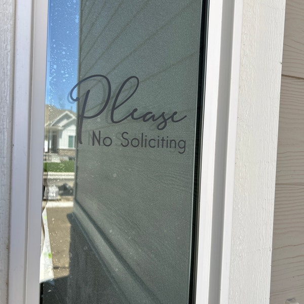 Please No Soliciting Vinyl Decal - No Solicitors Front Door Sticker ...