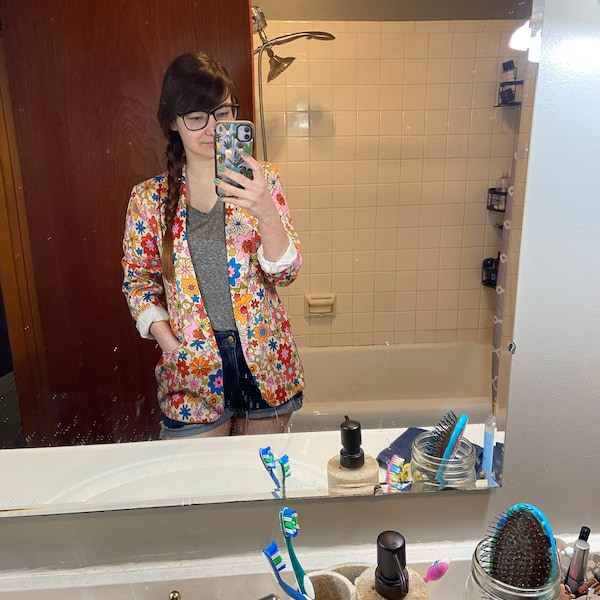 Flower Power Blazer; Funky Colorful Floral Jacket; Retro; Fun Jacket - Etsy