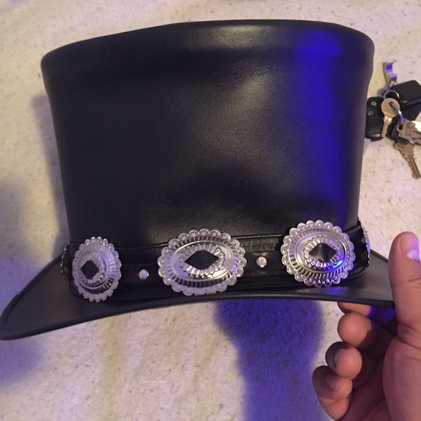 Black Leather Hand Crafted Men's Formal Guns 'n Roses Slash Style Top ...