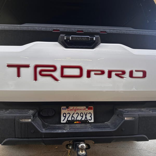 Red With Black Outline Raised Tailgate Insert Letters Tailgate Letters ...