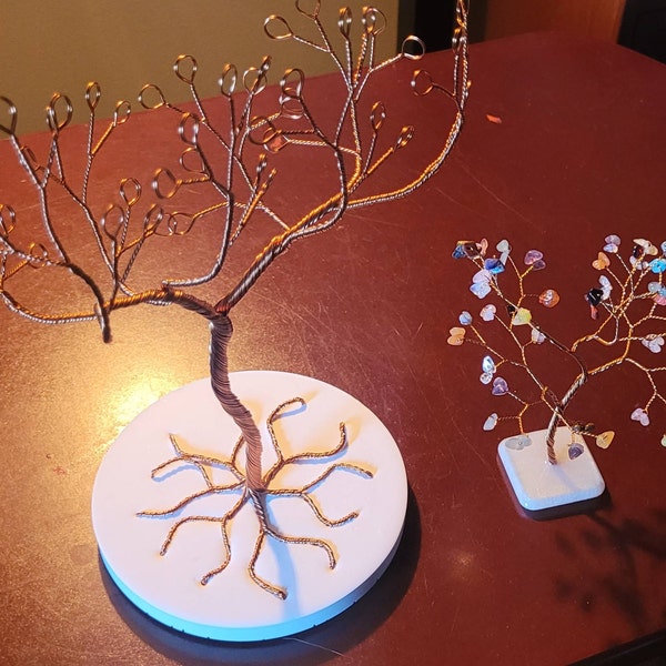 Handmade Green Resin Leaf Tree Copper Wire Sculpture With Marble Base ...