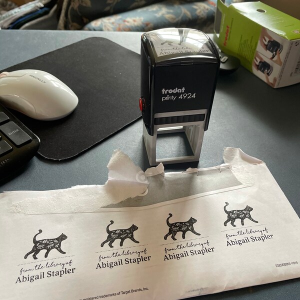 Library Stamp #20 - Wooden or Self-inking - Calligraphy - Bookplate ...