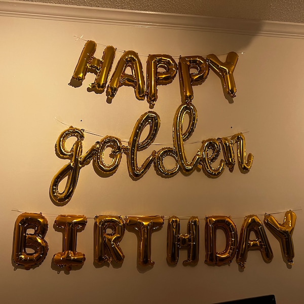 Golden Birthday Balloons Golden Birthday Party Decor Golden Birthday ...