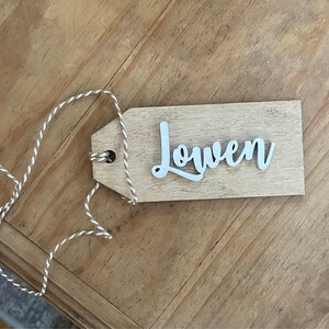 Christmas Lights Name Tags / Wooden Name Tags / Stocking Tags - Etsy