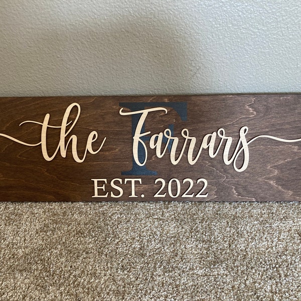 Monogram Sign: Last Name Wall Decor - Personalized Wedding Gift - Etsy