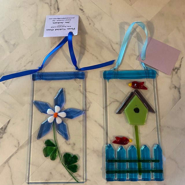 Fused glass gifts and art by PlumTickledGlass on Etsy