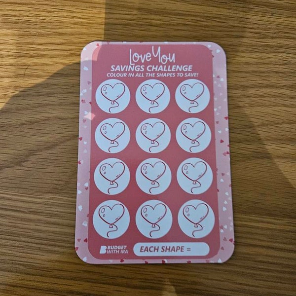 I Love You! Sticker Savings Challenge | Stickers & Savings Dashboard ...