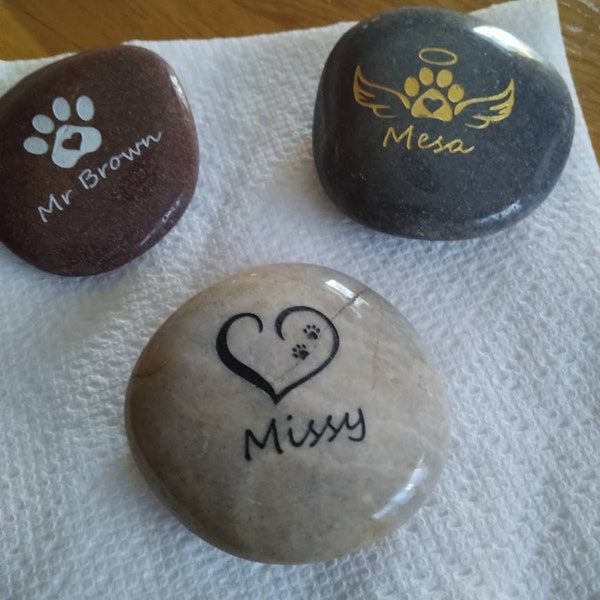 In Loving Memory Engraved River Rock - CUSTOM - Etsy