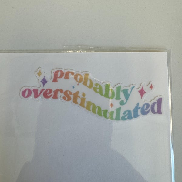 Probably Overstimulated Waterproof Retro Sticker - Etsy