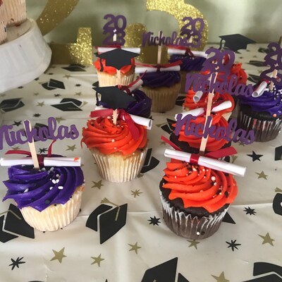 Graduation Cupcake Toppers, Graduation Decorations, Graduation Party ...
