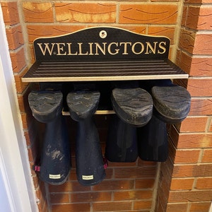 Welly Boot Stand, Wood Boot Holder, Wellington Storage, Shoe/walking ...