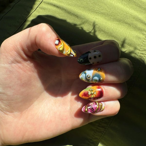 Custom Cowboy Carter Press on Nail, Route 66 Vegas Dice Poker Themed ...