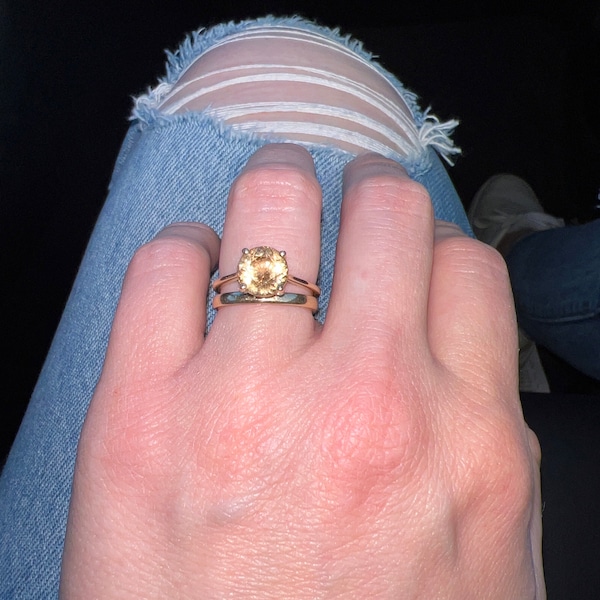 Minimalist Round Solitaire Ring Mount in 14K Solid Gold 4mm 4.5mm 5mm 5 ...