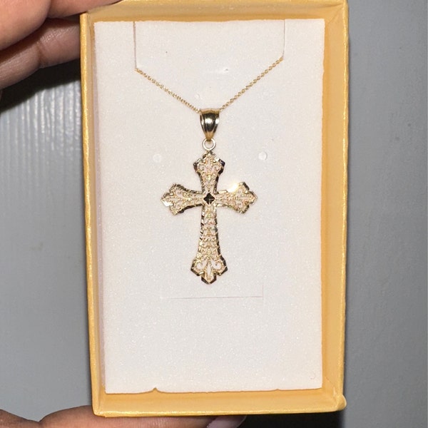 10k Solid Gold Cross Pendant Necklace: Religious Jewelry - Etsy
