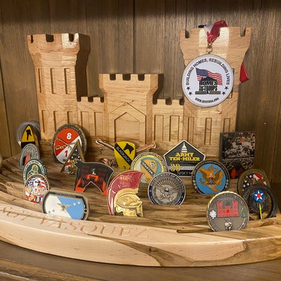 Engineer Castle Challenge Coin Holder, Army Engineer, USMC 1371, Combat ...